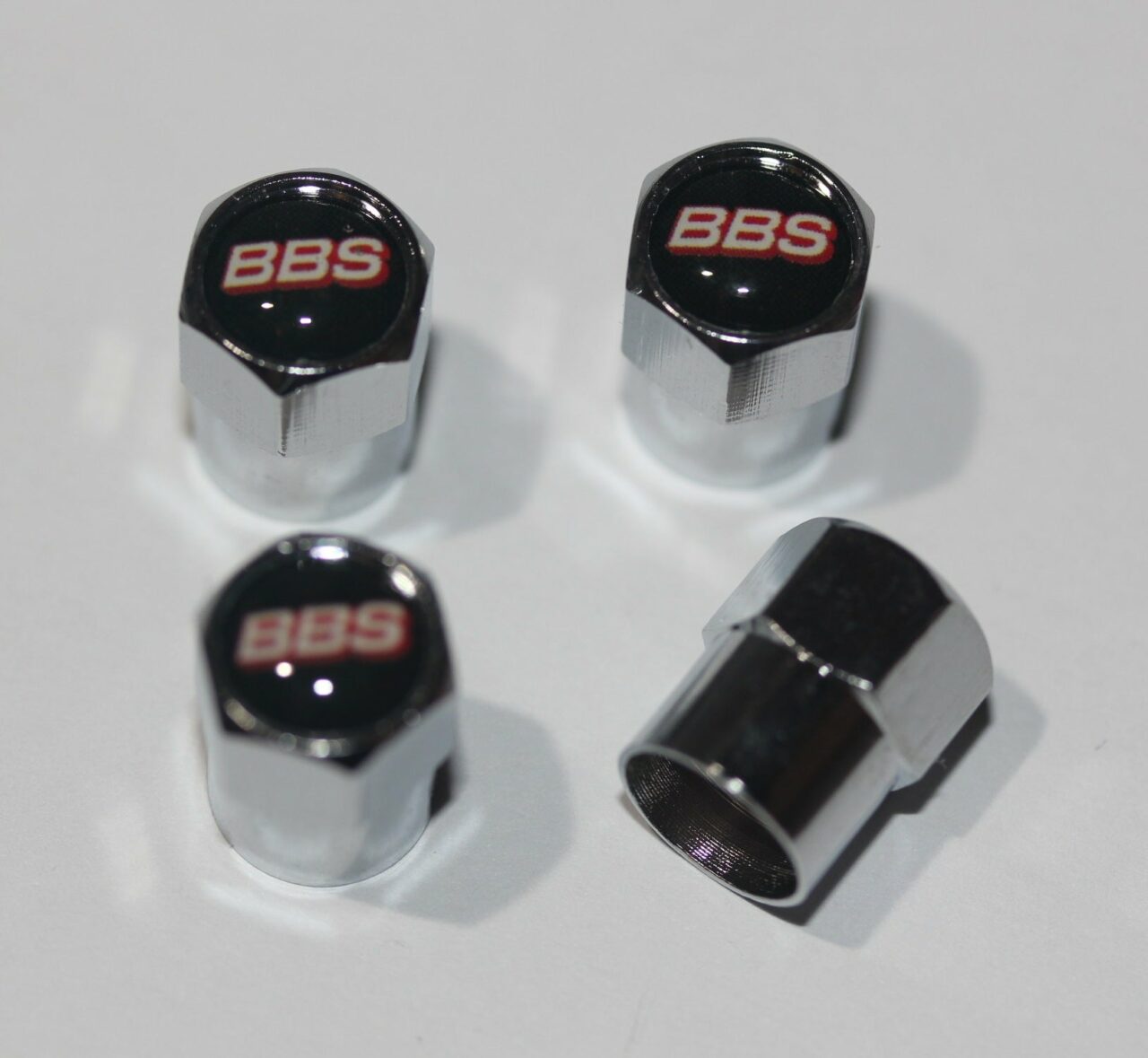 BBS Black & Red Tire Valve Caps - Plus Free Extra Cap Online