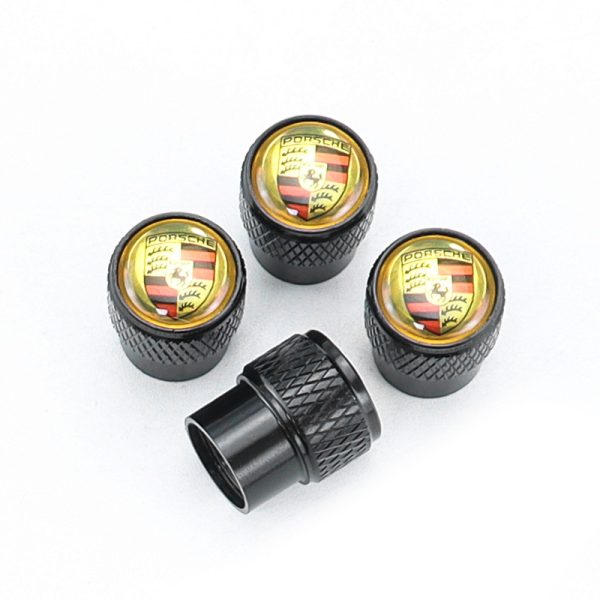 Porsche valve stem caps - Porsche Gold Tire Valve Stem Caps